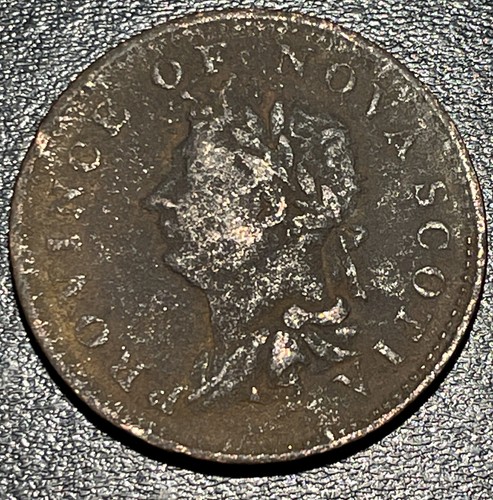 1823 Canada King George IV Nova Scotia Half Penny 1/2d Thistle 7.97g ...