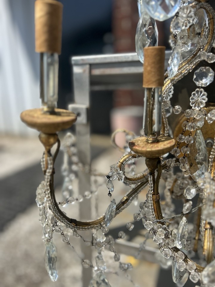I Vintage Large Ornate Crystal Light Sconce Parts Only | eBay