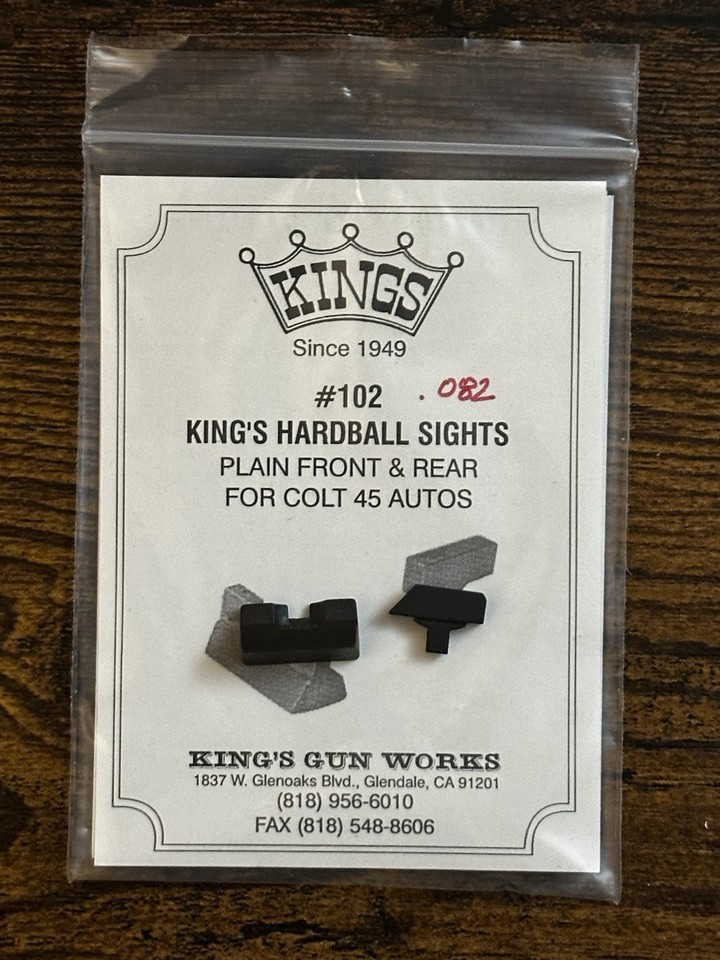 Kings Gun Works 102 Hardball Sight Ramp Front Sight Plain New Old Stock ...