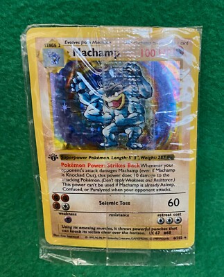 Sealed Pokémon TCG Machamp Base Set 8/102 Holo 1st Edition Holo Rare ...