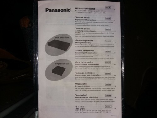 Panasonic Terminal Board de Rechange Instructions ( Nn ) | eBay