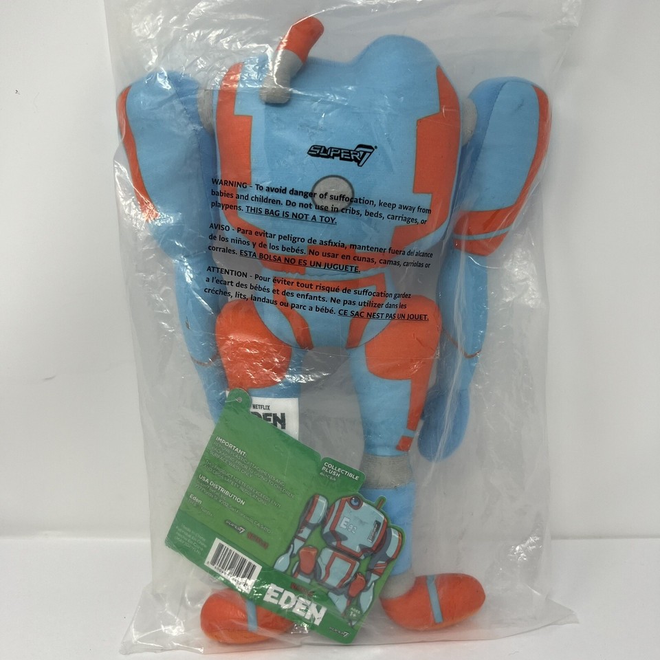 Eden E92 Authentic Netflix Collectible Blue & Orange Robot Plush ...