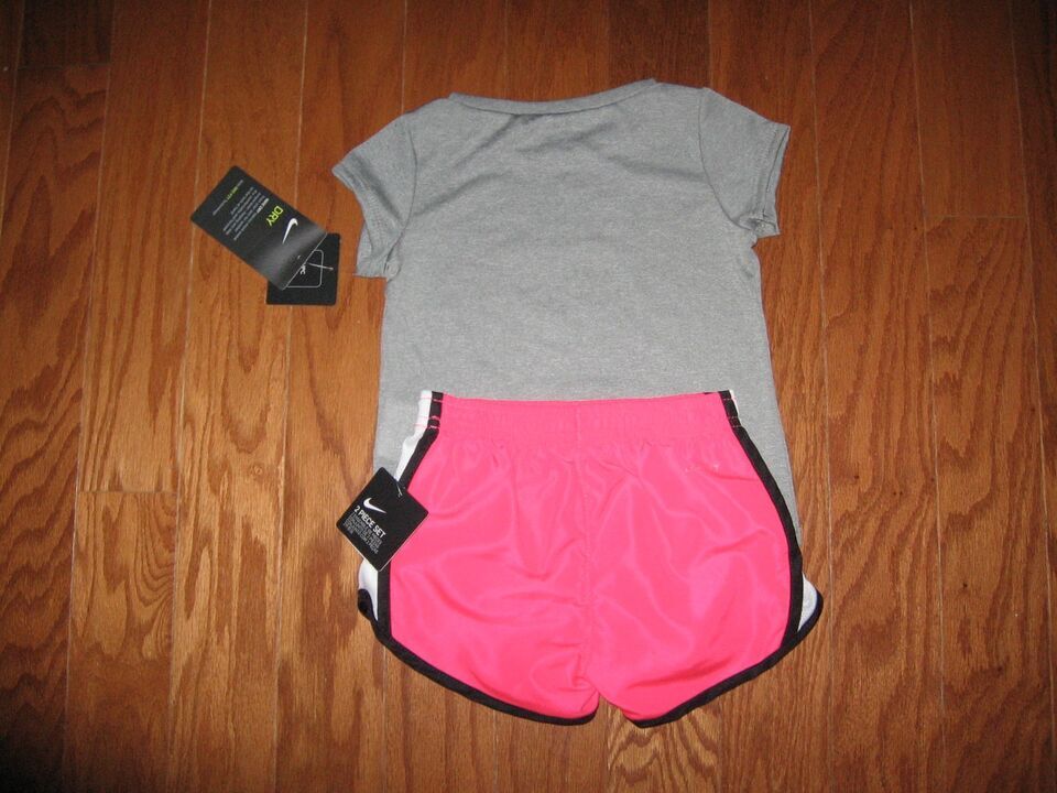 Nike 2 Pc Outfit Set Tee Dri Fit Shirt & Shorts Girls 24M NWT | eBay
