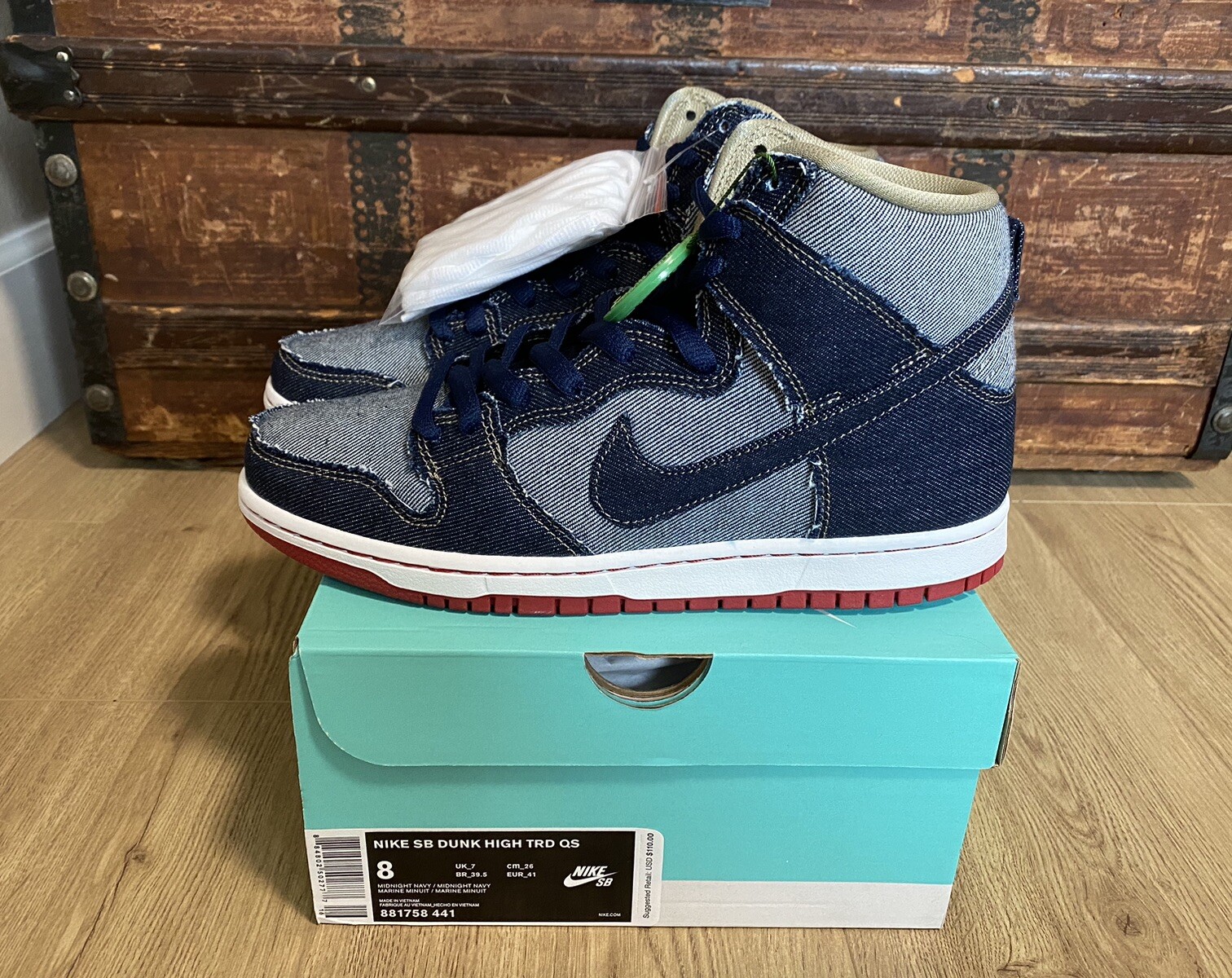2017 Reese Forbes Denim Nike SB Dunk High TRD QS 881758-441 Size 8 New ...