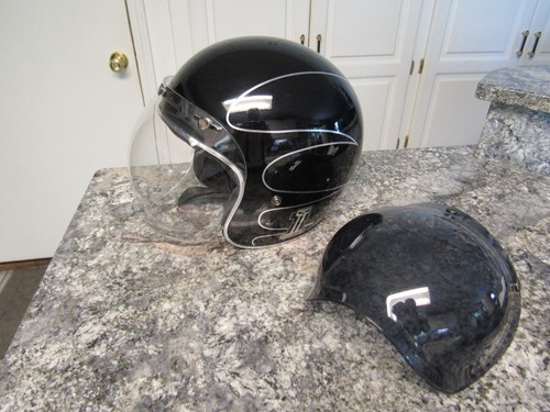 Bell Custom 500 Harley Davidson Black Motorcycle Helmet & 2 Bitwell ...