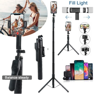 68" Wireless Remote Selfie Stick Tripod Cell Phone Camera Stand With ...