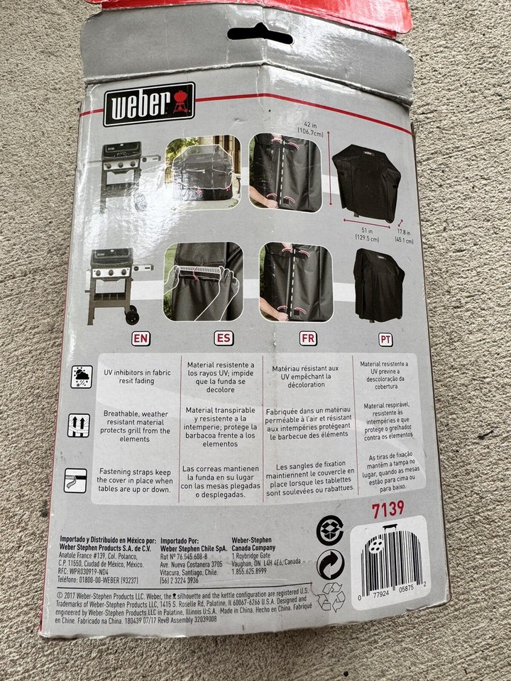 Weber 7139 Spirit II 300 Series Gas Grill Cover - Black OEM 77924058752 ...