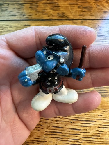 Smurfs Policeman Smurf Police Officer Cop 20123 Rare Vintage Display ...