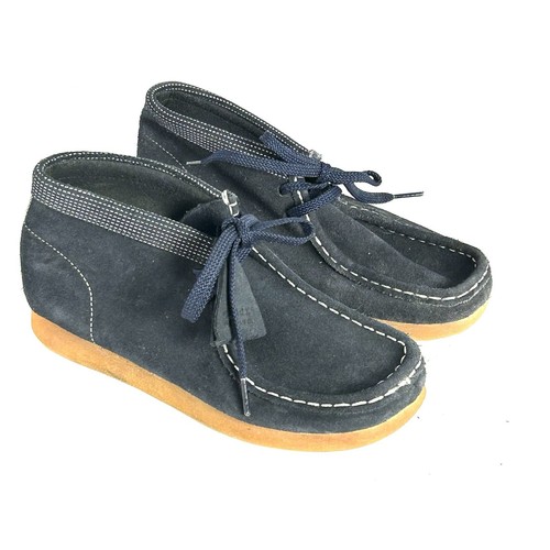 Clarks Original Kids Wallabee Blue Combi Suede Size 4 Wide EU 36 School ...