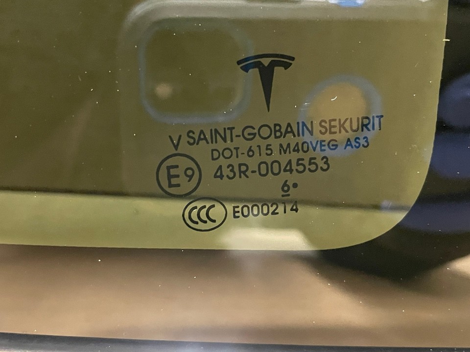 2016-2020 Tesla Model X Rear Right Passenger Quarter Window Glass Panel ...