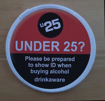 Think 25 Age Restricted over 18 only Badge Patches Badges | eBay UK