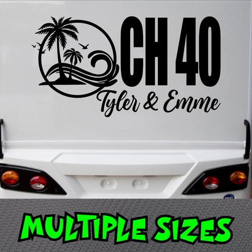Custom Name CH 40 Sticker Decal Australia Caravan For Jayco UHF Channel ...