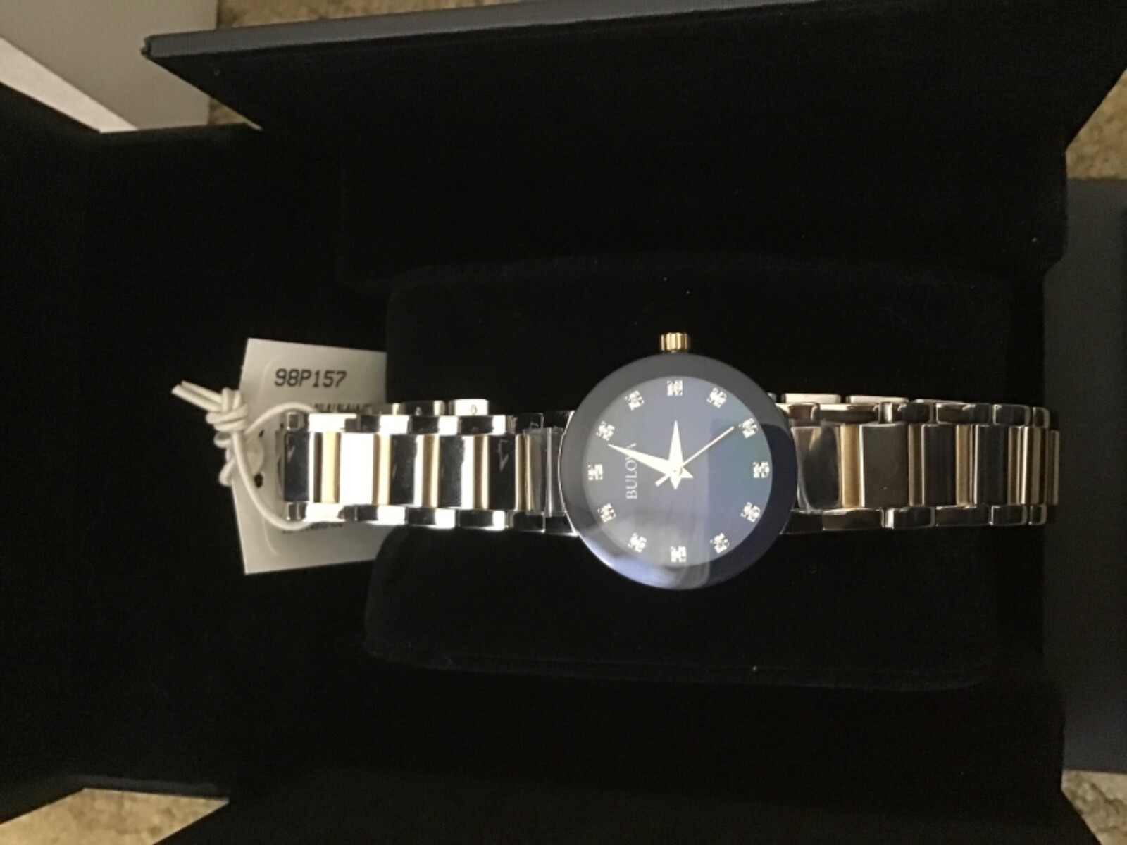 Bulova Diamond 98D130 40 mm Silver/Gold Stainless Steel Men's ...