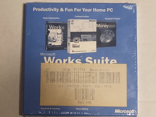 Microsoft Works Suite 2003 Software CD - Comes With Product Key, New ...