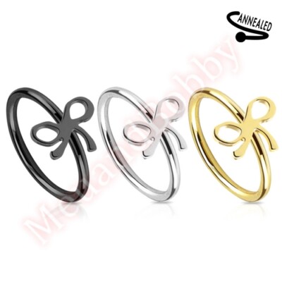 20G 8mm Ribbon Nose Hoop Body Piercing Jewellery | eBay Australia