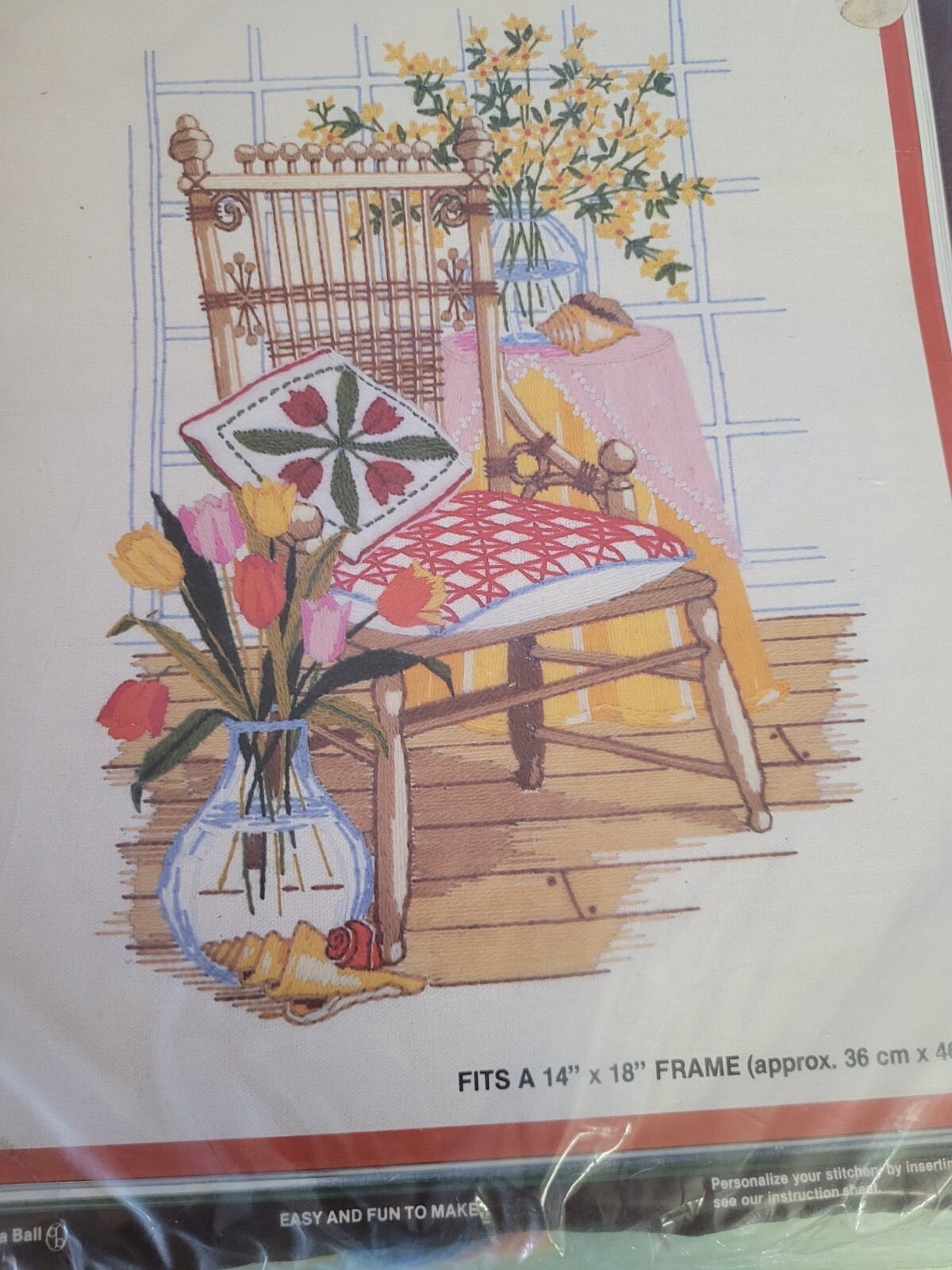 Paragon Stitchery Crewel Kit Embroidery ON THE PORCH 0825 14"x18 ...