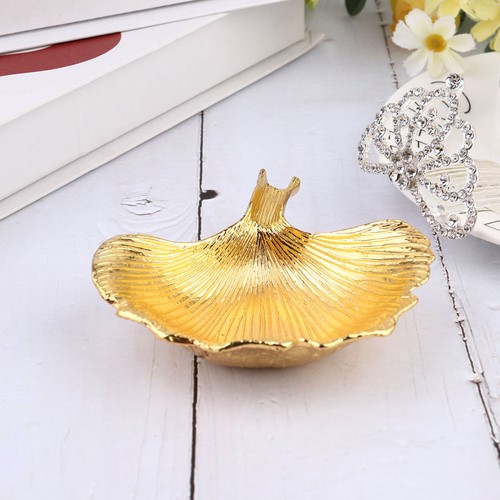Small Golden Leaf Tray Hair Pin Tray Decorative Trays Rings Storage ...