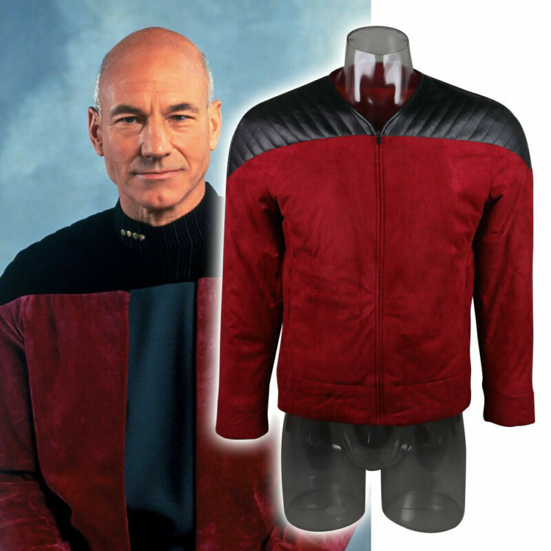 The Next Generation Captain Picard Red Duty Uniform Jacket TNG Coat ...