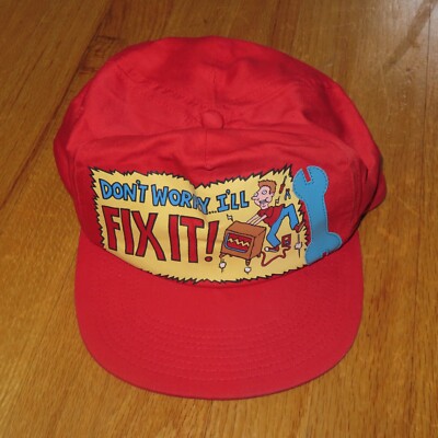 Vintage Saying "Don't Worry ... I'll FIX IT! (Adjustable Snap Back) Cap ...