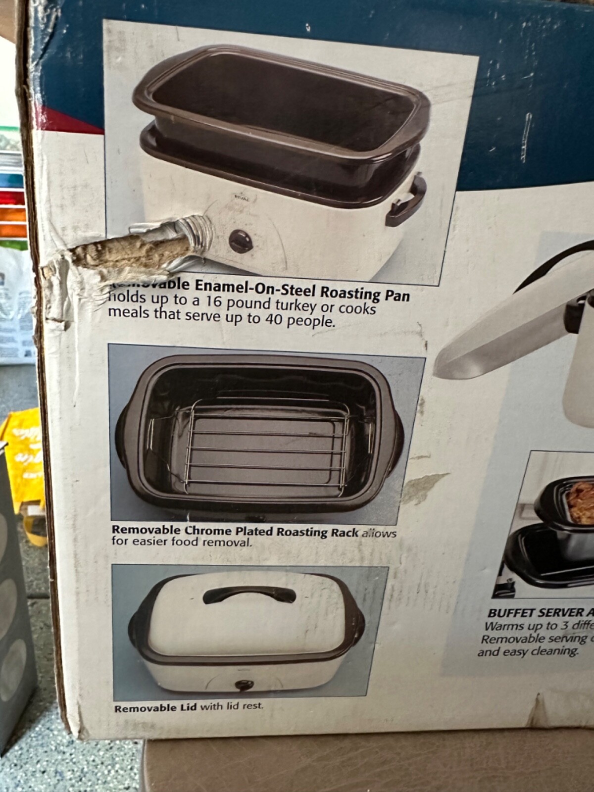 NEW RIVAL 16 QT QUART ROASTER OVEN WITH BUFFET SERVER RO162BR | eBay