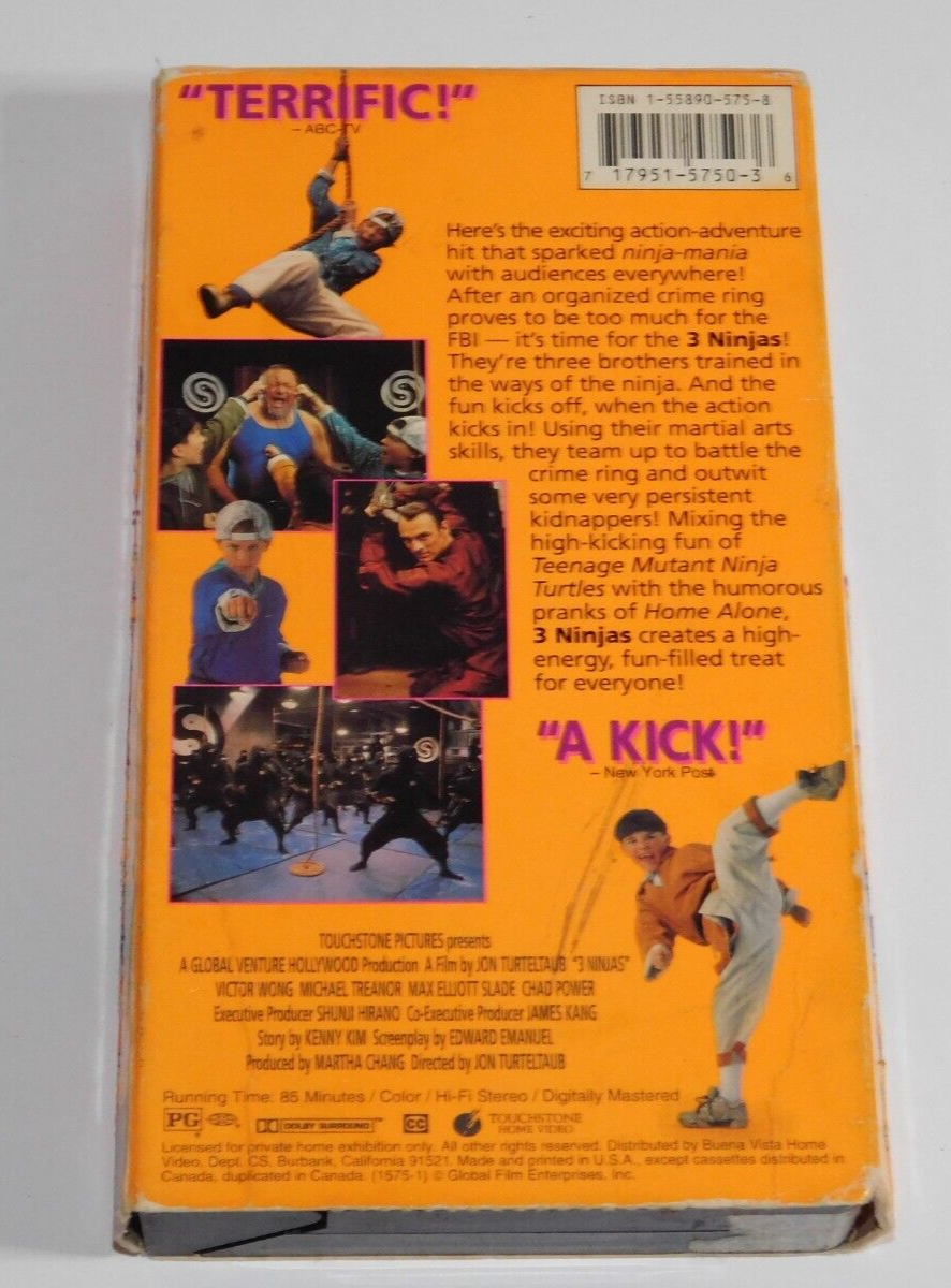 3 Ninjas VHS (Touchstone Home Video, 90s Kid/Teen Comedy, Martial Arts ...