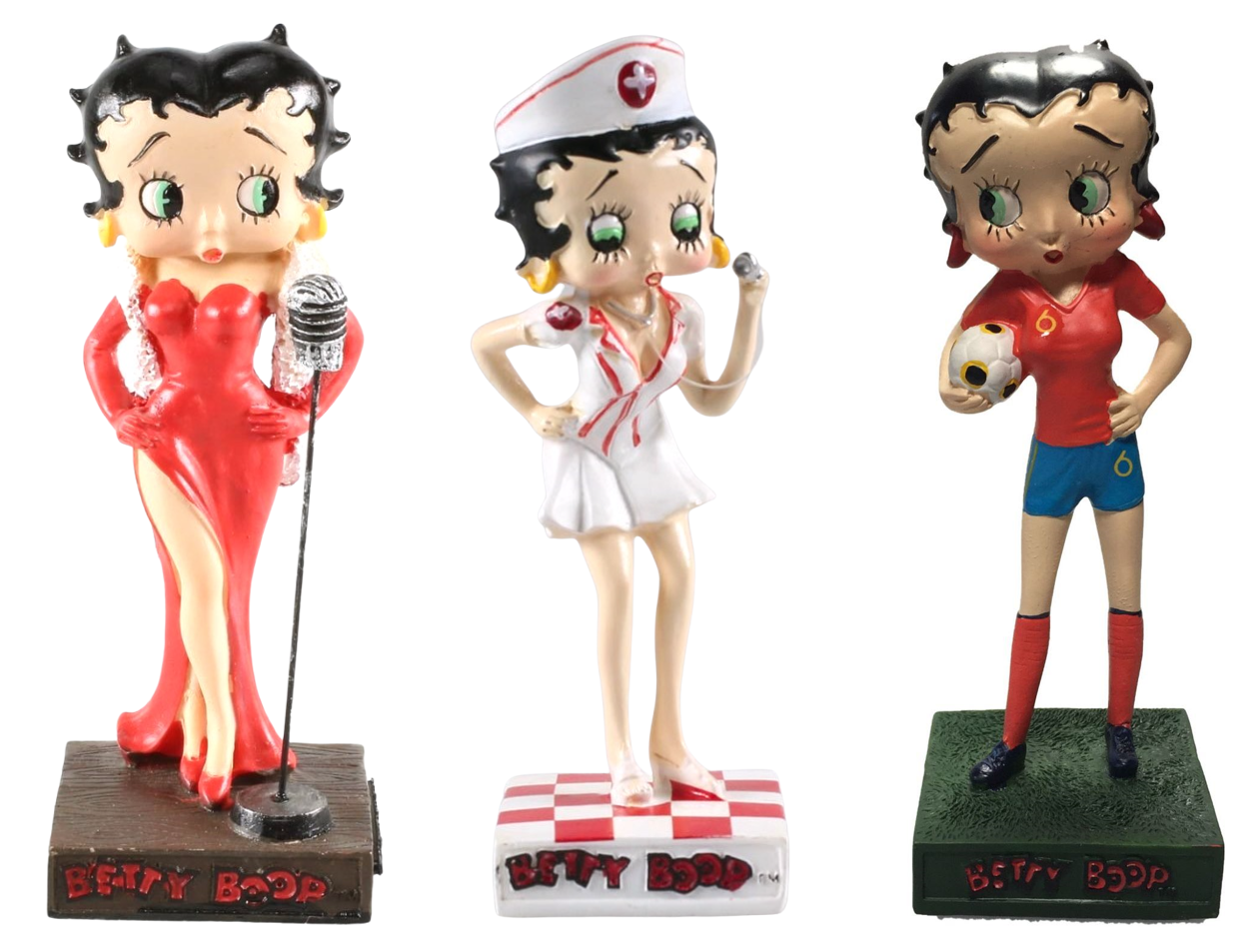 Set of 3 Betty Boop resin Figures 5.90in - Home Collection Decoration ...