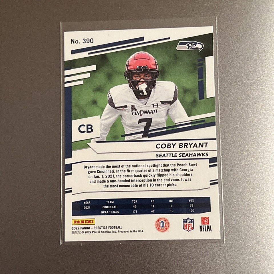 COBY BRYANT 2022 PANINI PRESTIGE ROOKIE FOOTBALL CARD-#390-SEAHAWKS | eBay