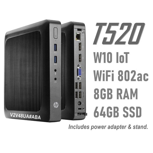 HP T520 W10 IoT Thin Client /8GB/64GB/WIFI 802.11ac V2V48UA#ABA /big ...