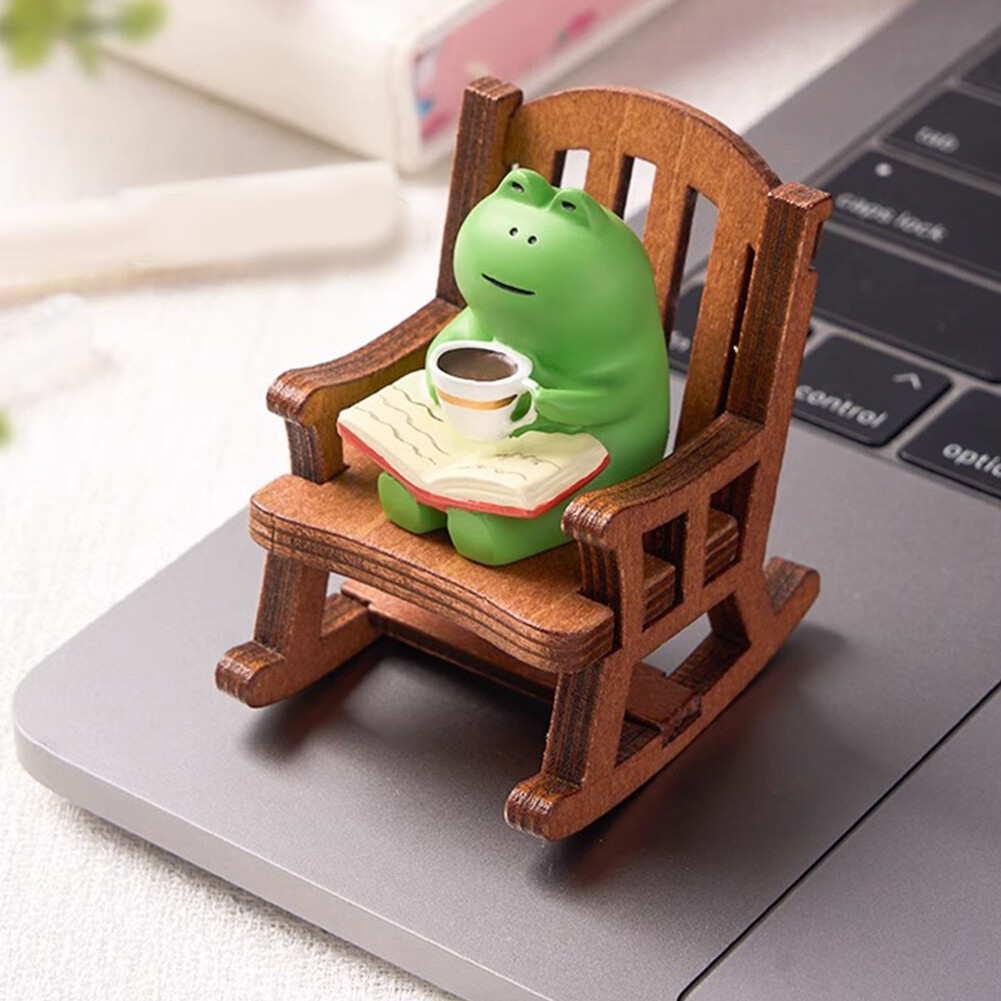 AU Cute Sitting Frogs Craft Resin Statue for Shelf Desk Decoration ...