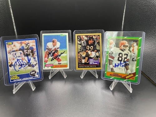 GINO MARCHETTI, OZZIE NEWSOME, CARL BANKS, S GROGAN AUTOGRAPHED CARDS ...