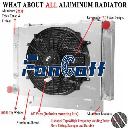 Fit 1960-63 Ford Galaxie Galaxie 500 3.3L L6 V8 7.0L 3 Row Radiator W ...