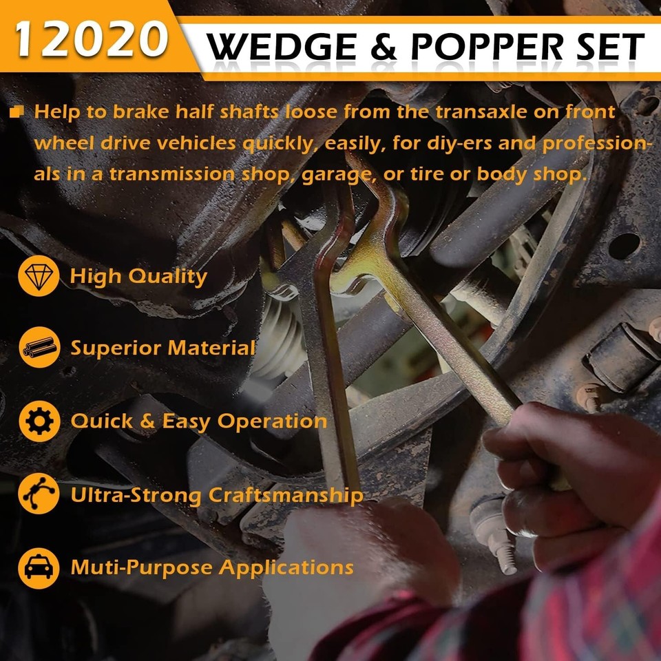 12020 Axle Popper Fork & Shim Kit FWD Half Shaft Inner CV Joint Removal ...