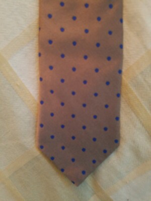 AUSTIN REED OF REGENT STREET BROWN WITH BLUE POLKA DOTS SILK TIE | eBay