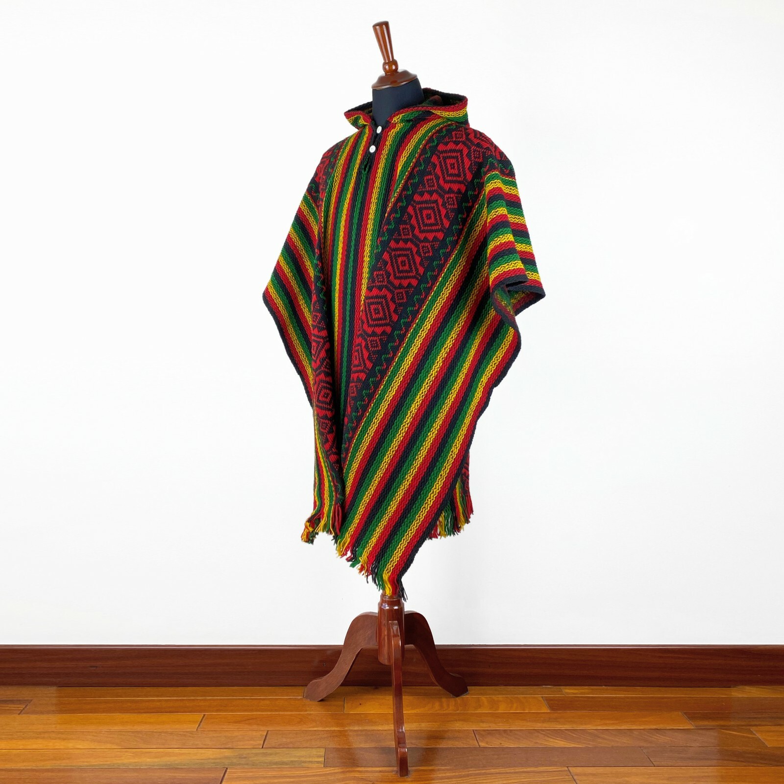 Llama Wool Mens Unisex South American Poncho Cape Coat Jacket rasta ...