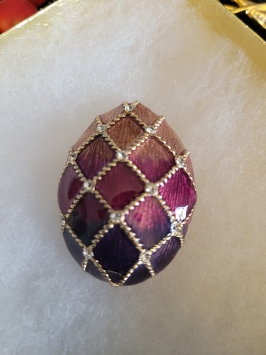 Vintage Napier Purple Enamel Rhinestone egg broach pin 1990s | eBay
