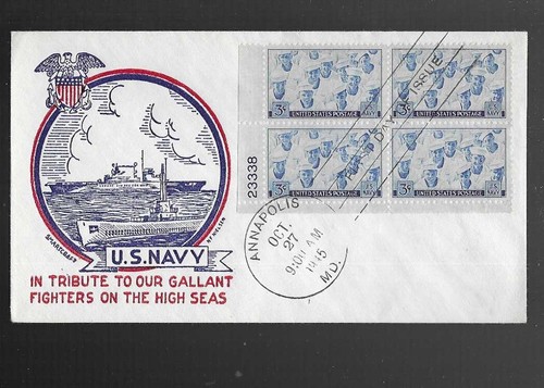 US FDC FIRST DAY COVER WORLD WAR II 1945 NAVY # 935 PLATE BLOCK BY SMARTCRAFT | eBay
