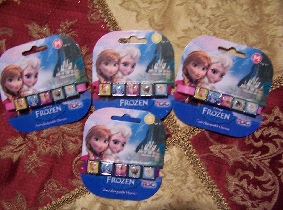 NWT DISNEY FROZEN Interchangable Charms (5) Rubber Band BRACELET Girl S ...