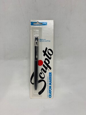 Vintage Scripto Crayon Marker Black No. W749 Marks Almost Anything | eBay