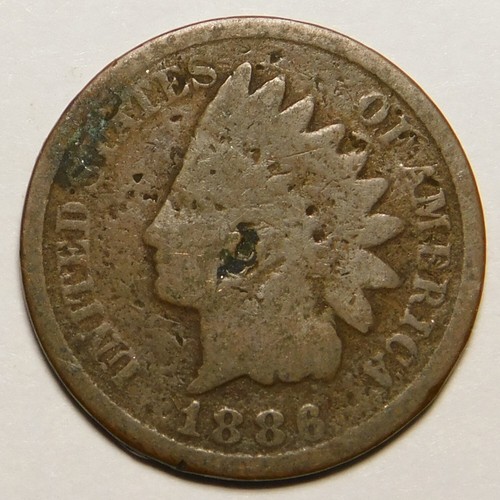 1886 TYII Indian Head Cent Penny Type 2 (TYII) "Actual Coin Pictured ...
