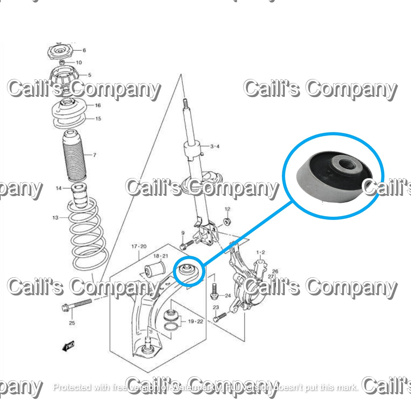 45201-79J00 For 2008 SUZUKI SX4 Front Lower Control Arm Bushing | eBay
