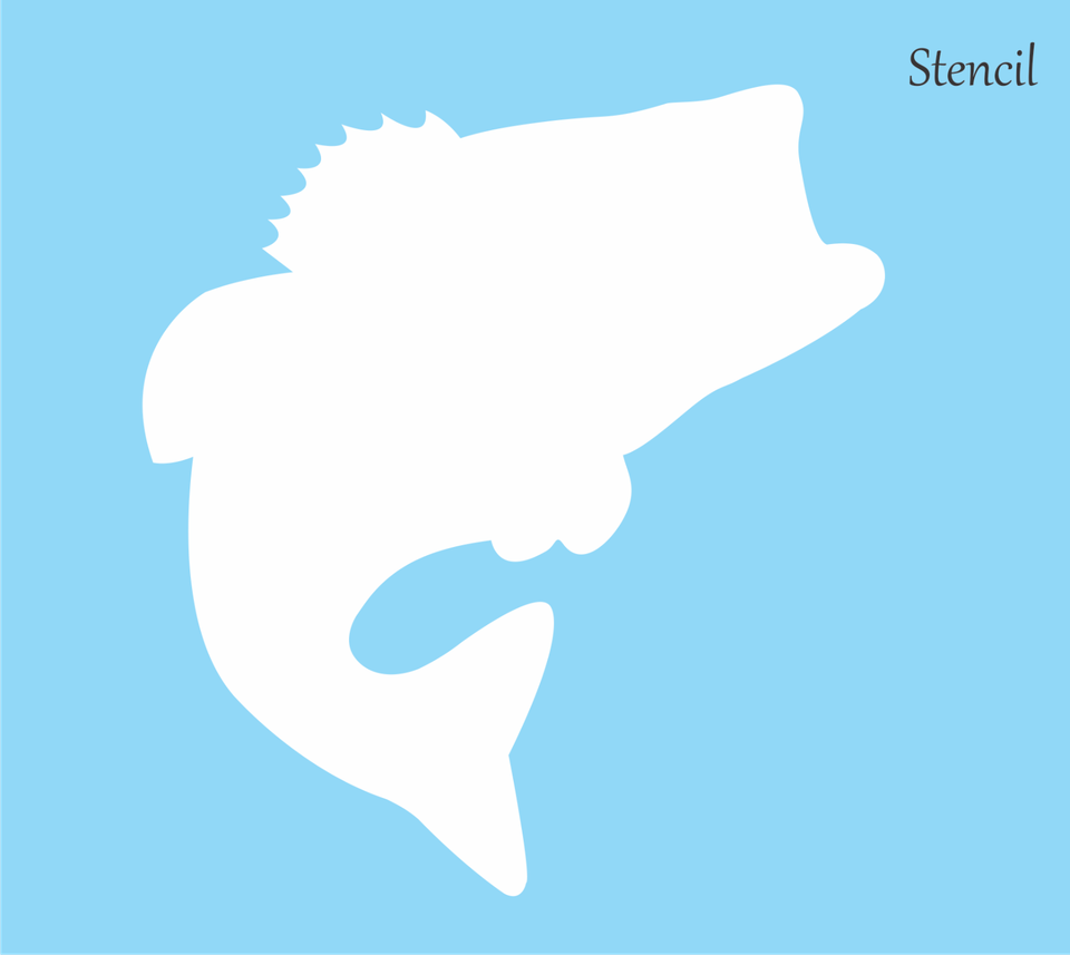 Bass STENCIL Jumping Fish Many Sizes DIY outdoor Lake River Art Signs ...