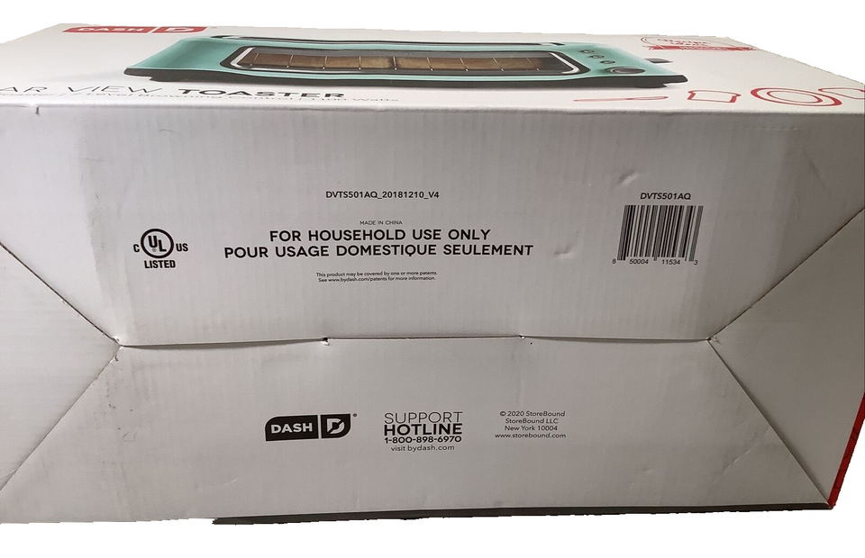 Retro Dash Clear View Aqua Toaster w/Extra Wide Slot, Black & SS Accent ...