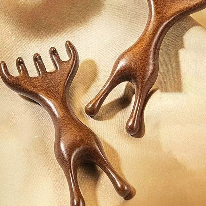 1Pc Wood Body Meridian Massage Wide Tooth Comb Face Eye Shoulder Neck ...