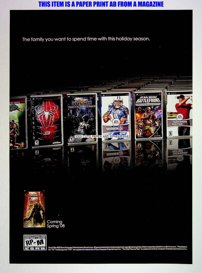 Sony PSP PlayStation Portable Console 2008 Trade Print Magazine Ad ...