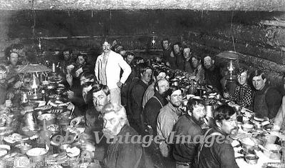 Logging Lumber Camp photo Mess Hall Kitchen 1900 History | eBay