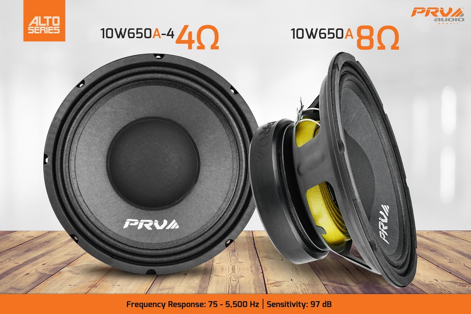 4x PRV Audio 10W650A Midbass ALTO PRO Audio 10" Speakers 8 Ohm 650 ...