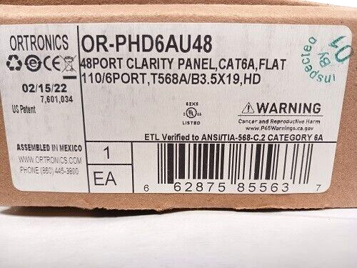 NEW Ortronics OR-PHD6AU48 Clarity Cat6A 10G 48 Port Flat Patch Panel | eBay
