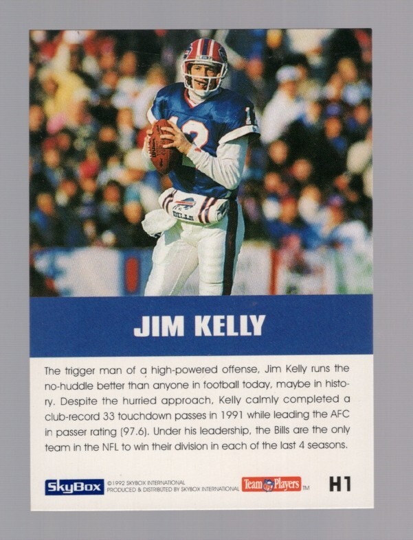JIM KELLY - 1992 SKYBOX HOLOGRAM - CARD # H1 - FREE SHIPPING | eBay