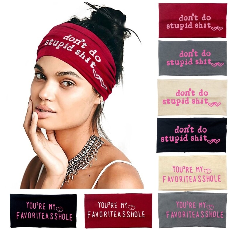 Wide Headband for Women Sports Hair Bands Fashion Word Elastic ...