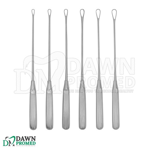 Sims Uterine Curettes 6 Pcs Set Sharp Blade 0,1,2,3,4,5 11" OB/GYN Inst ...